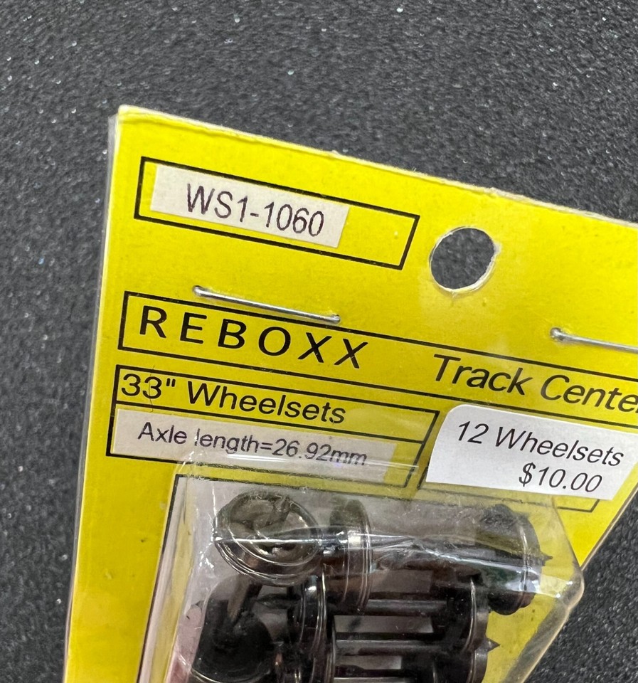 Reboxx WS1-1060 33" Wheelsets HO Scale (12 wheelsets) (axle length 26 ...
