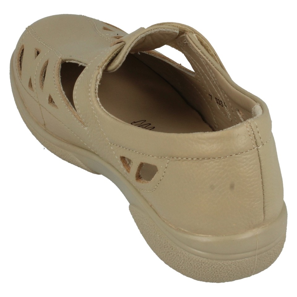 Ladies Hook & Loop Easy B Leather Casual Shoes: Flavia (Factory Seconds ...