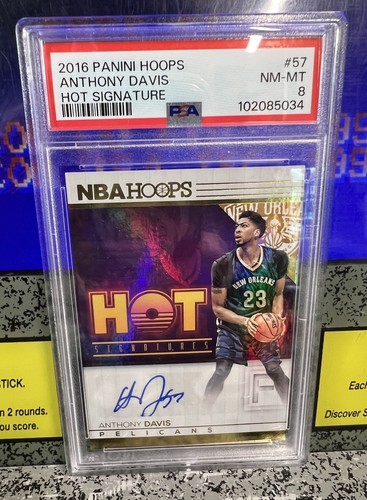 2016-17 Panini Hoops Anthony Davis #57 Hot Signature Autograph Auto PSA ...
