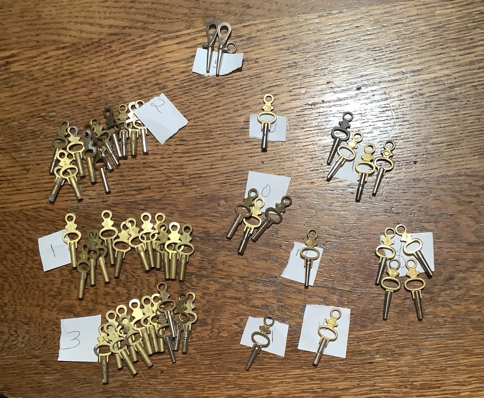 Pocketwatch Keys: 00,0,1,2,3,5,8,9,10,11,12 Lot | eBay