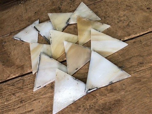 Stained Slag Glass Triangle Panes, Reclaimed Church Window Art Glass ...