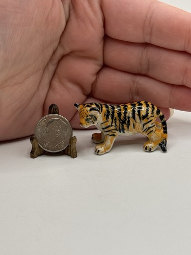 Miniature Ceramic Adorable Baby Tiger Cub Figurine Animal Cat Trinket ...