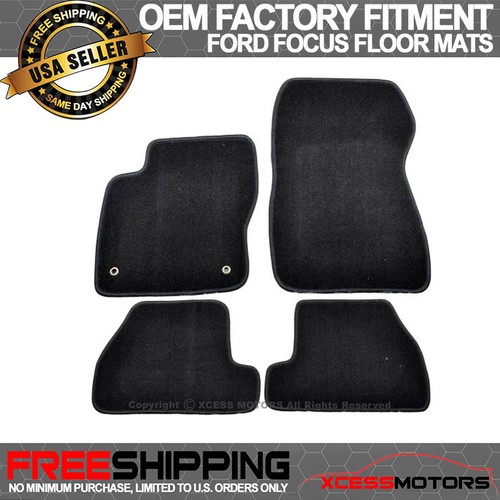 Fits 12-18 Ford Focus 4PCS Front & Rear Floor Mats Carpet Nylon Black ...