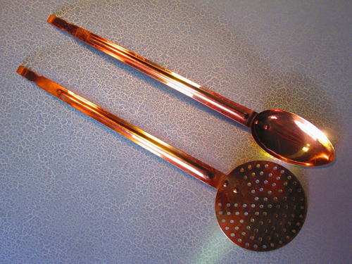 Copper Kitchen Utensils Hanging Spoon Strainer Solid made in Korea | eBay