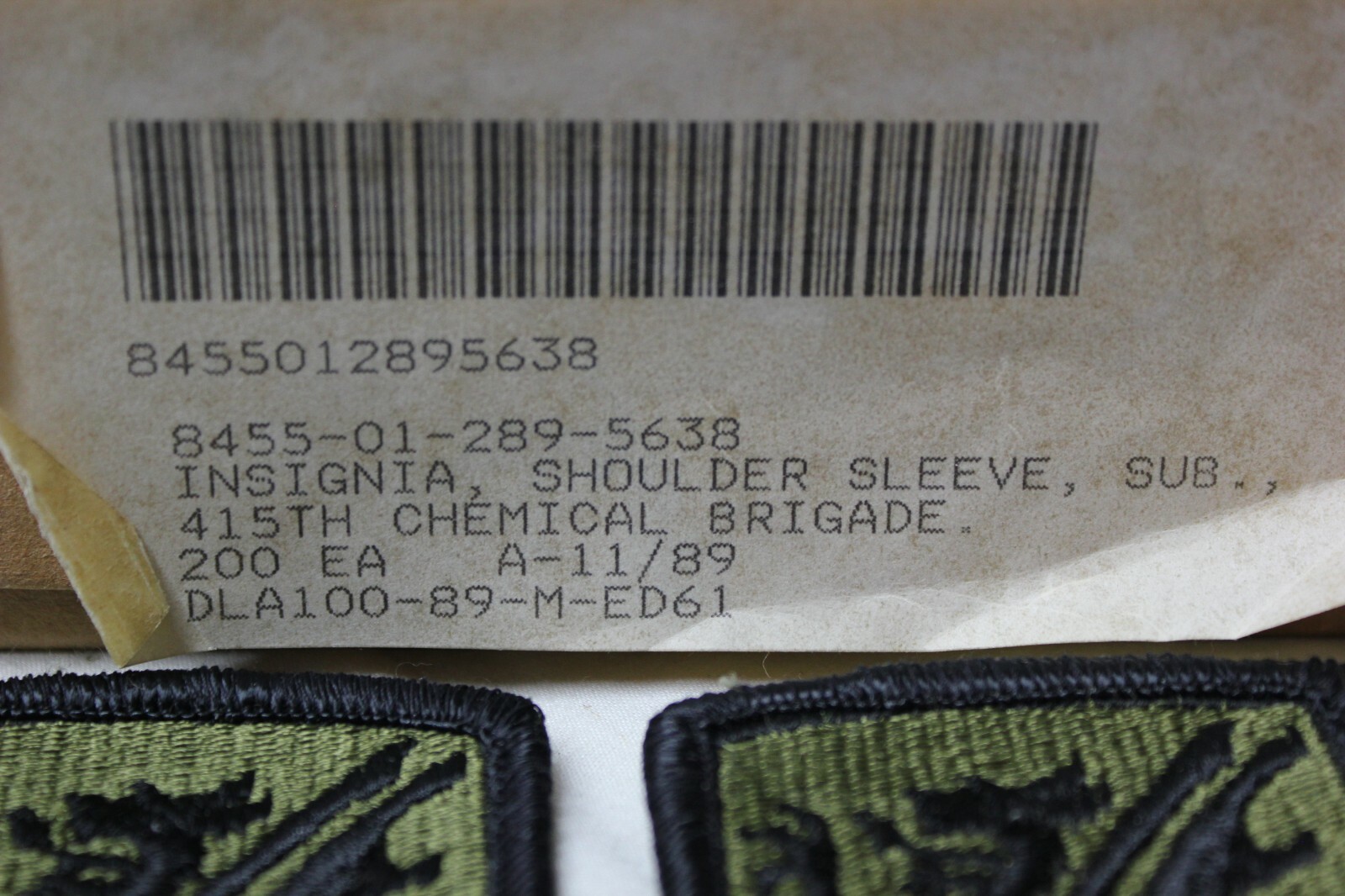 US Military Issue Patch ARMY Insignia 415th Chemical Brigade 200 ...