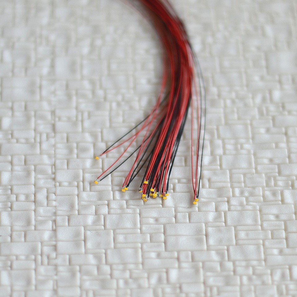 10 x pre wired warm white #0402 nano SMD LEDs lighting pre-solder ed ...