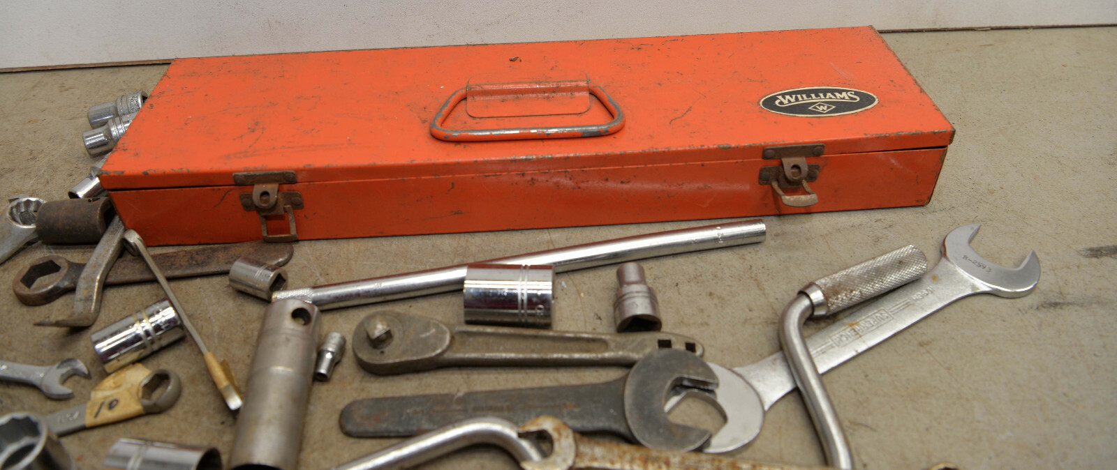 Vintage mechanic tool all Williams US made wrench ratchet socket box ...