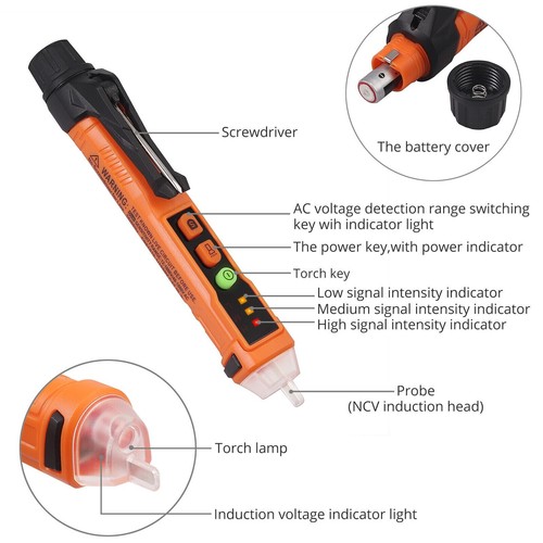Voltage Tester Pen Non Contact AC Sensor Power Alert 12-1000V Electric ...