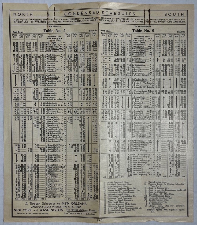 Vintage Timetable Atlantic Greyhound Bus 1940's Schedules | eBay