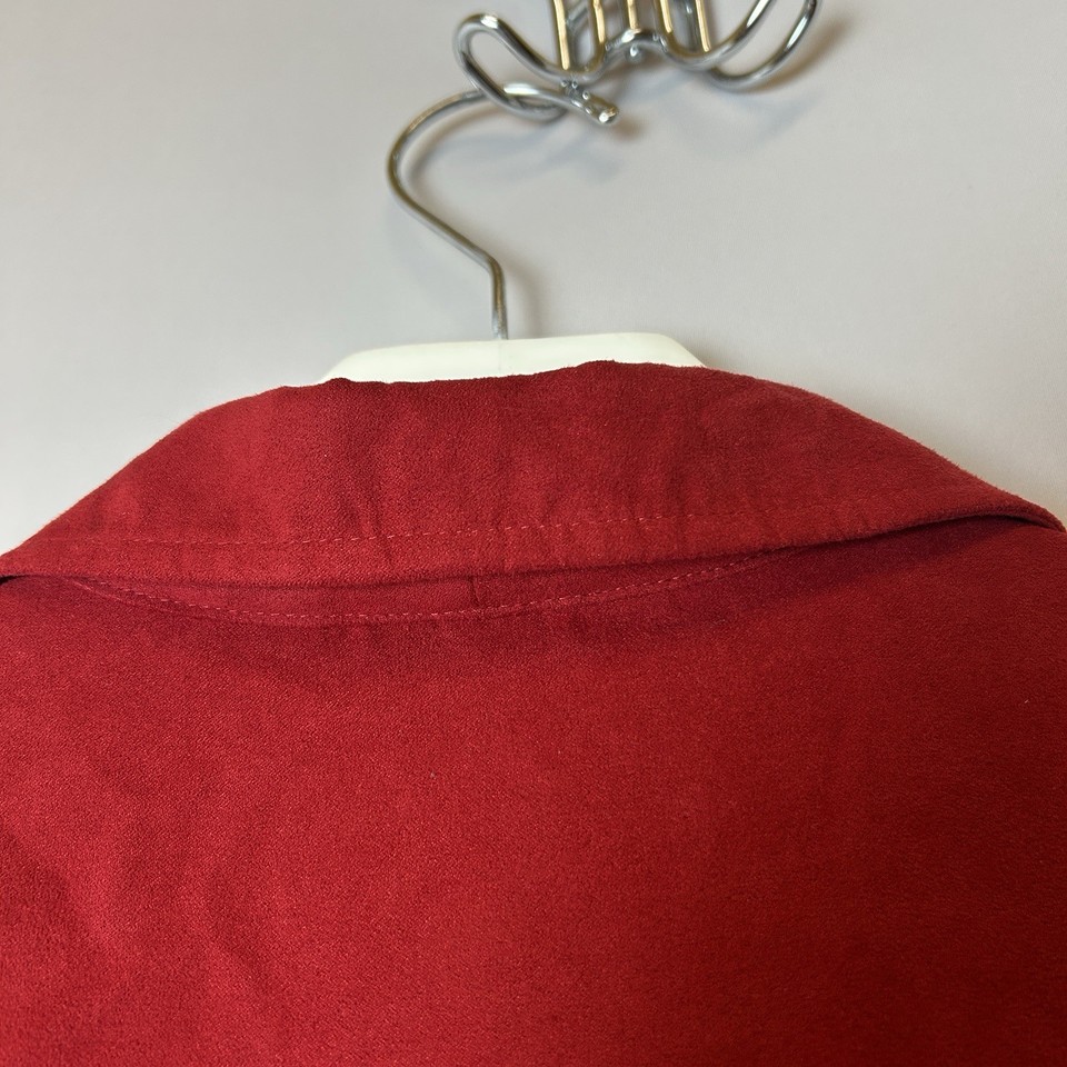 Cato Jacket Womens Small Red Button Down Long Sleeve Tyrolean Waist Tie ...