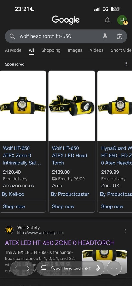 Wolf HT-650 ATEX LED Head Torch New Sealed RRP £159 " Bargain Price ...
