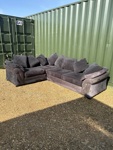 Large Grey/Black DFS Corner sofa | eBay UK