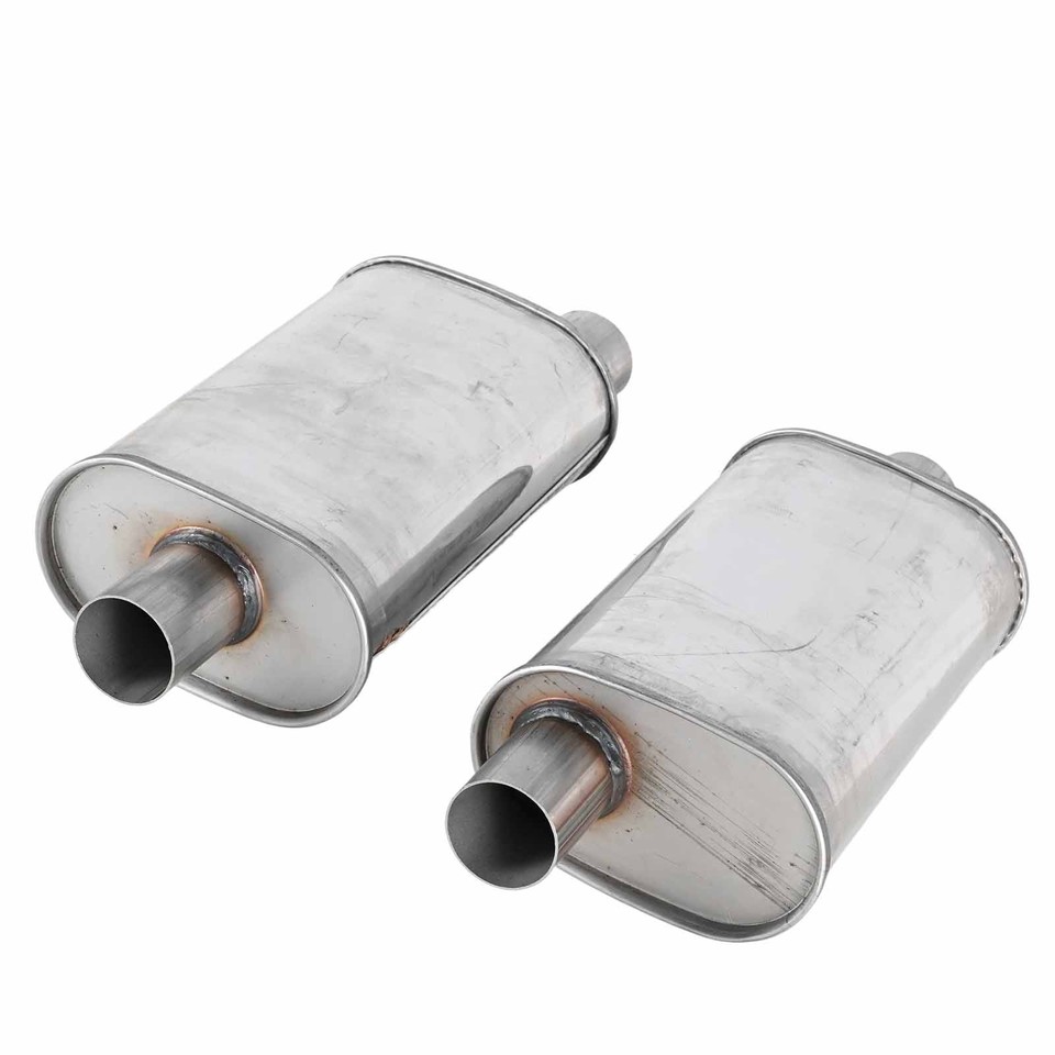 71226 Performance Exhaust Muffler 409S 2.5" Offset In / 2.5" Center Out ...