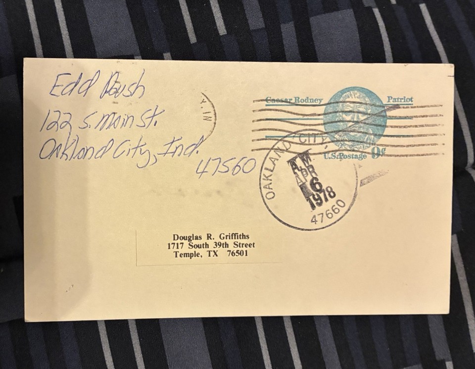 EDD ROUSH signed Government Postcard GPC Autograph reds Auto HOF | eBay