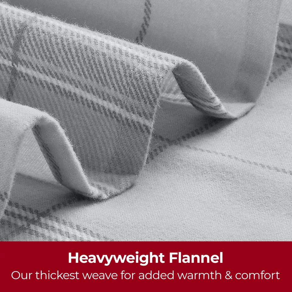 Mellanni Heavy Flannel Sheet Set 180GSM, Deep Pocket 100% Cotton Sheets ...