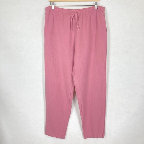 C.C Collection Vintage Pink Linen Blend High Waisted Pull On Pants Size ...
