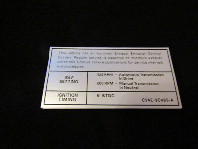 1969 FORD GALAXIE CUSTOM 500 BIG FORDS 240 6 CYLINDER ENGINE EMISSIONS ...