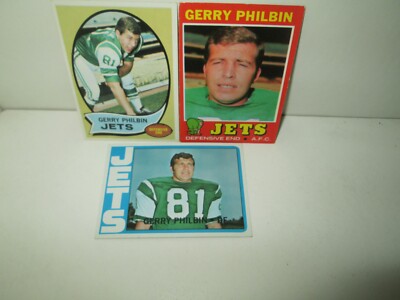 LOT OF 3 GERRY PHILBIN 1970s Vintage Topps Cards #226 98 113 NEW YORK ...