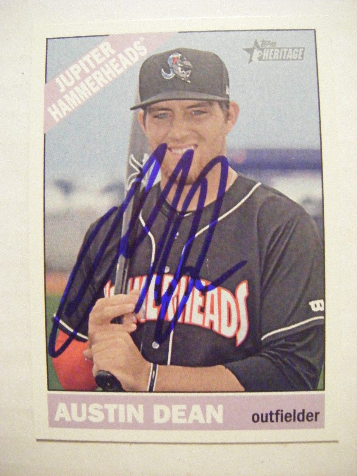 AUSTIN DEAN signed RC MARLINS 2015 Topps Heritage Minors baseball card ...