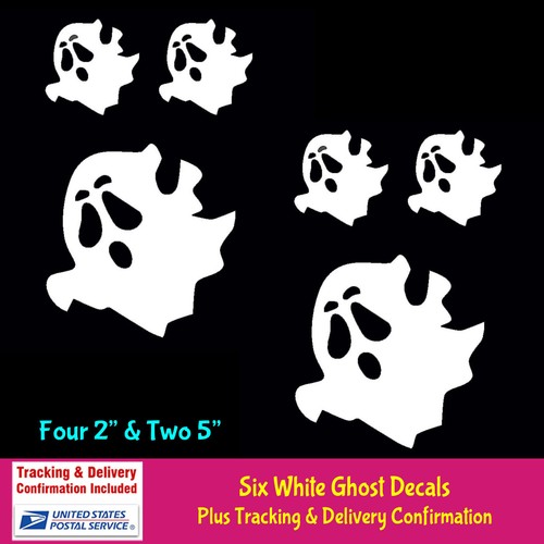 Cute Spooky Ghosts 6 Pack White Vinyl Decal Car Truck Windows laptop ...