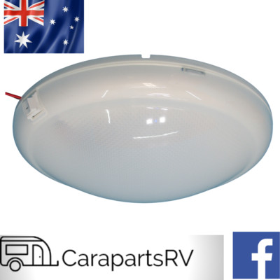 10" (250mm) Round LED Internal Caravan Oyster Ceiling Light with Switch ...