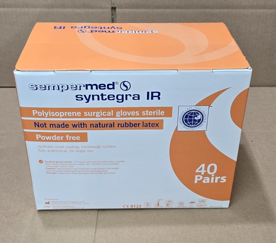Sempermed Syntegra IR Polyisoprene Surgical Gloves Sterile Size 6 1/2 ...