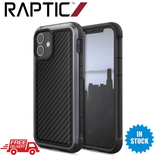 For Apple iPhone 12 Pro / mini Case Genuine Raptic Lux Black Carbon ...