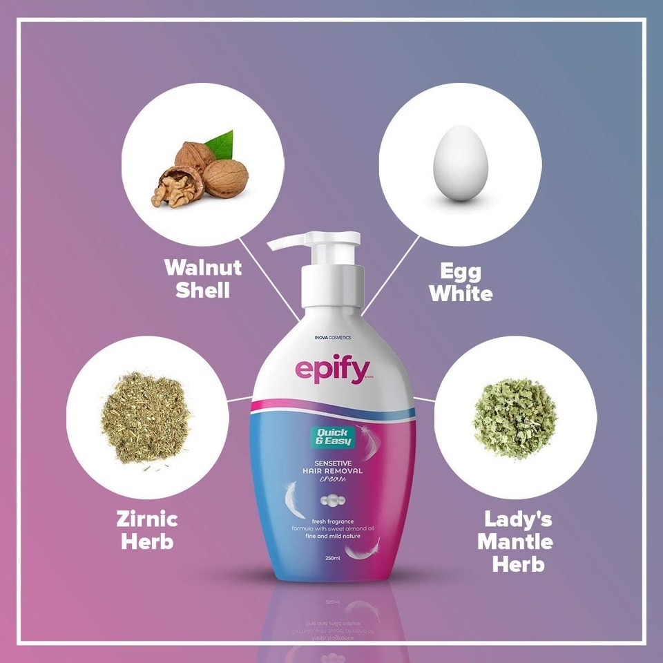 Epify Depilatory Hair Removal Cream 250ml Painless & Permanent Men ...