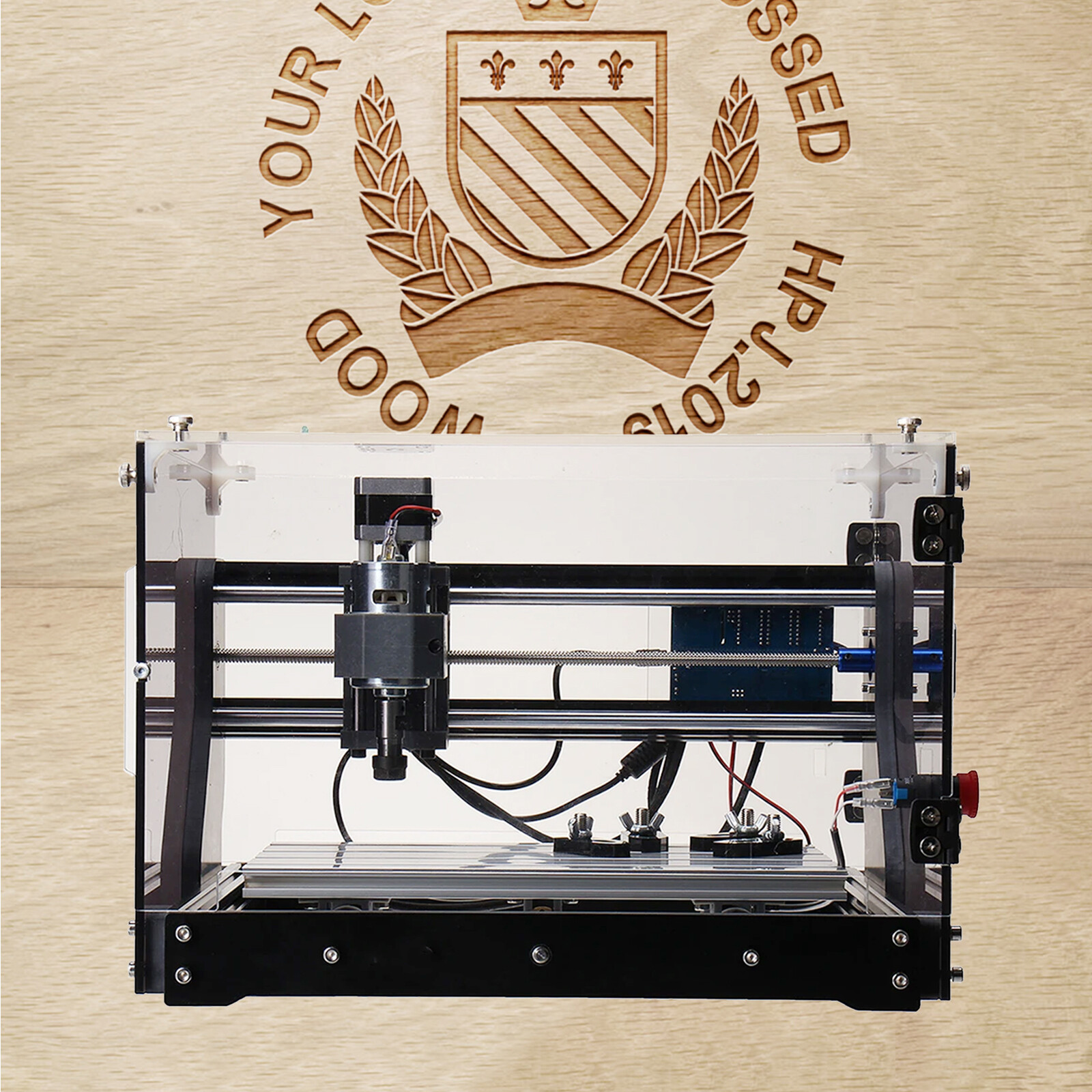 Desktop CNC Router Machine 3018-SE V2 with Transparent Enclosure 3-Axis ...