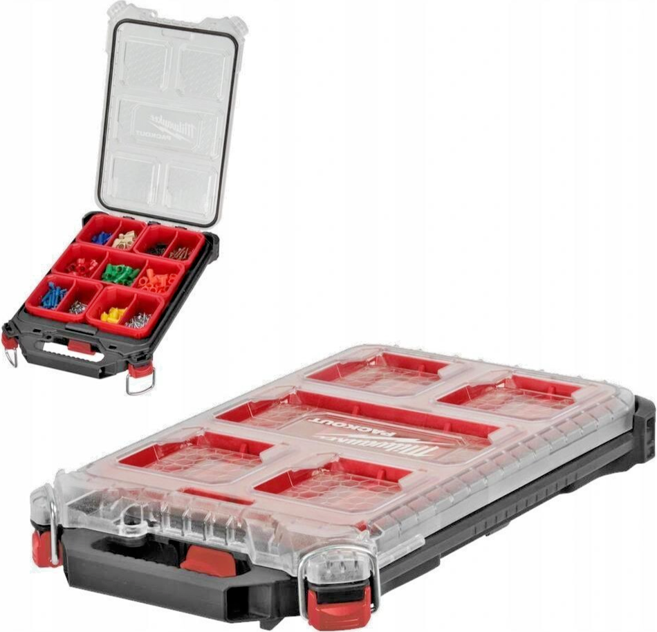 Milwaukee 4932471065 Case PACKOUT Compact Slim Organiser Black Red | eBay
