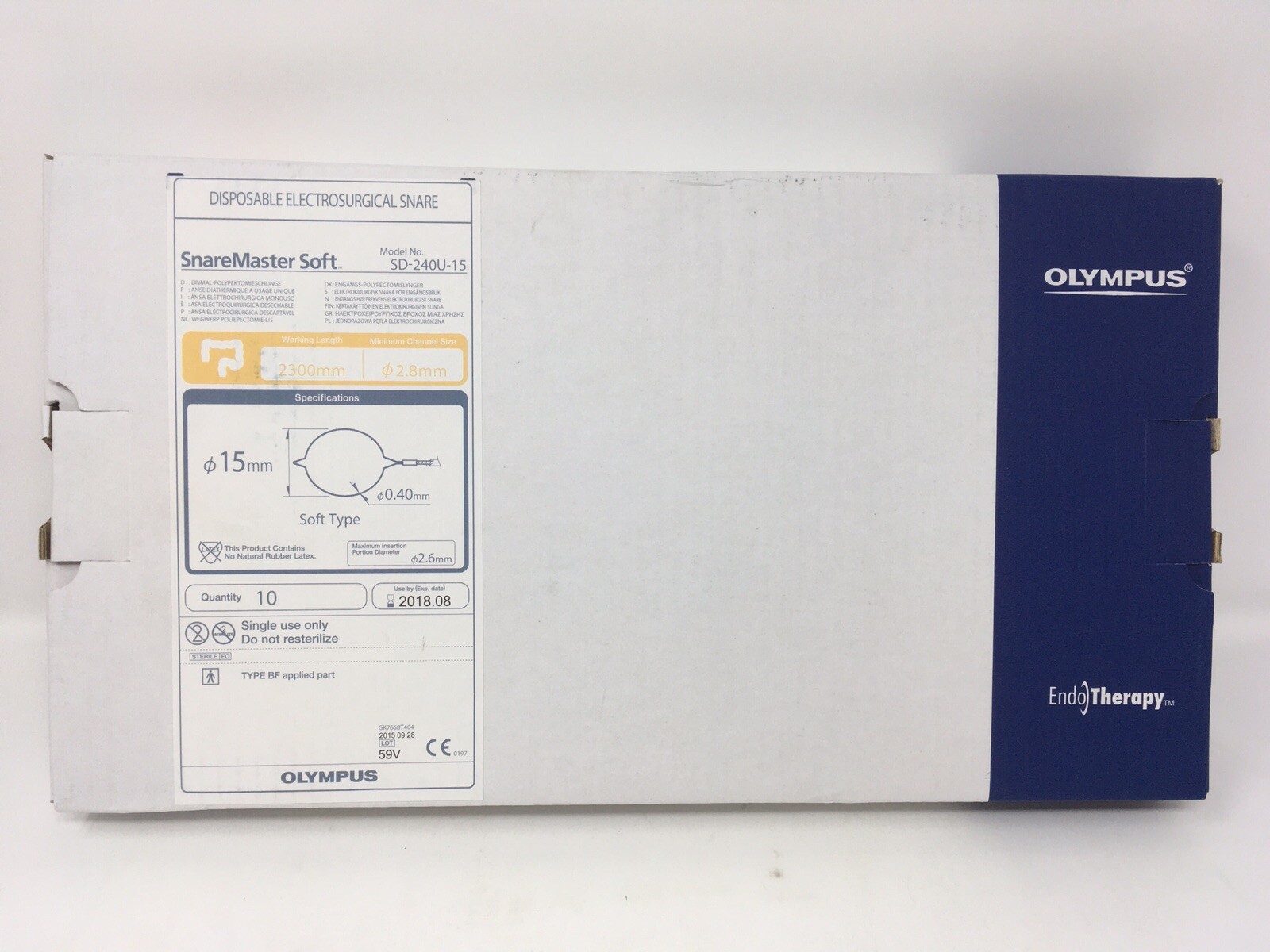 Olympus SD240U15 Oval 2300mm Disposable Electrosurgical Snare - 10 ...