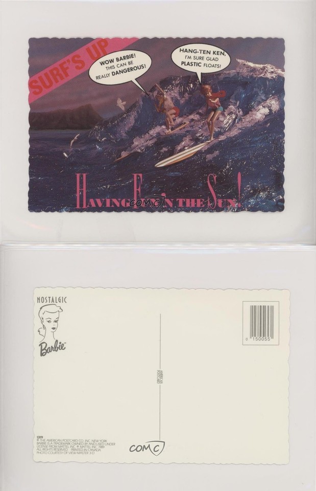 1989 American Postcard Co Nostalgic Barbie Surf's Up #1319 0q3 | eBay