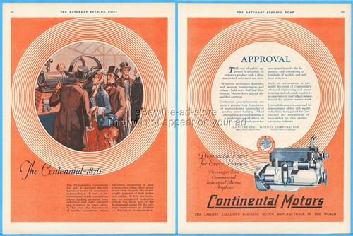 1927 Continental Motors Ad Muskegon Detroit MI Philadelphia Centennial ...