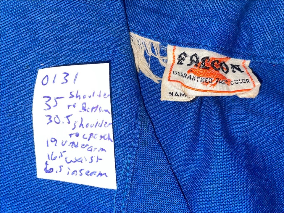 VTG 40S 50S WOMENS S/M BLUE BUTTON FALCON FAST COLOR GYM UNIFORM ROMPER ...