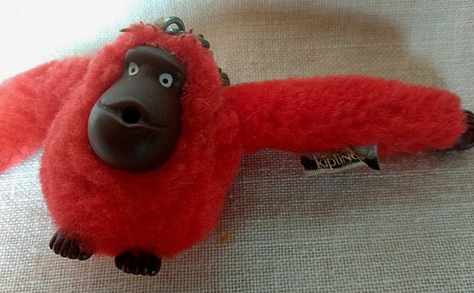 Kipling Bag Charm Thumb Sucking Monkey / Gorilla Key Chain Red | eBay