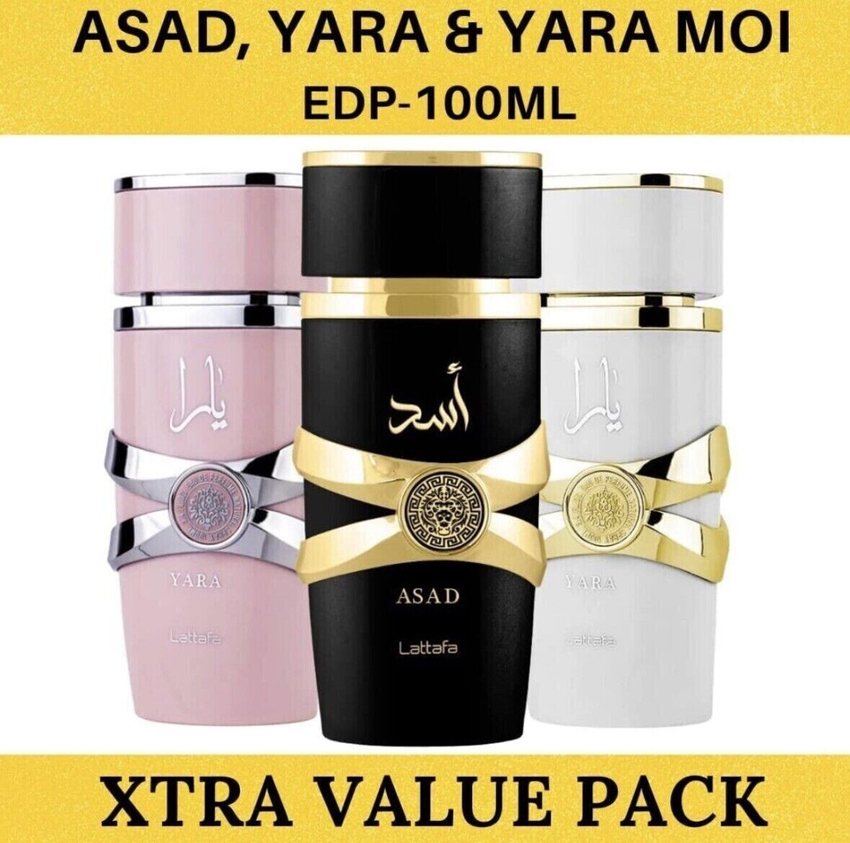 Asad + Yara + Yara Moi Combo Pack EDP Perfume By Lattafa 100 ml Super ...