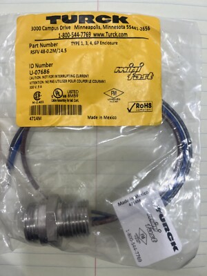 NEW IN PACKAGE Turck Part #RSFV 48-0.2M/14.5 Connector | eBay