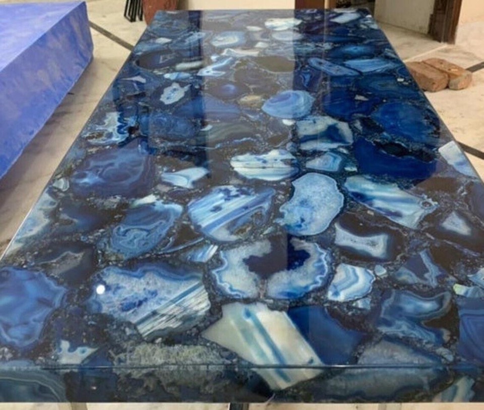Blue Agate Geode Wall Panel, Agate Wall Panel Decor, Counter Slab Home ...