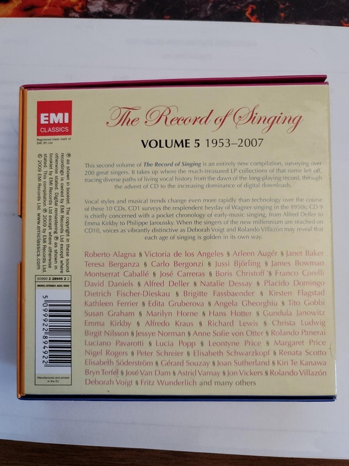 The Record of Singing Volume 5 - 10 CD Boxset EMI Classics ...