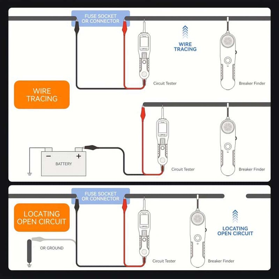 V200Pro 2in1 Power Probe Kit Volt Test Continuity Electrical Open ...