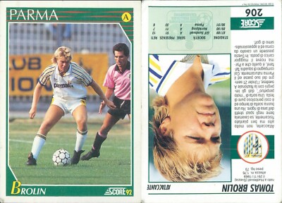 SCORE 92 CALCIO TRADING CARD anno 1992 -PARMA- BROLIN -N.206 | eBay