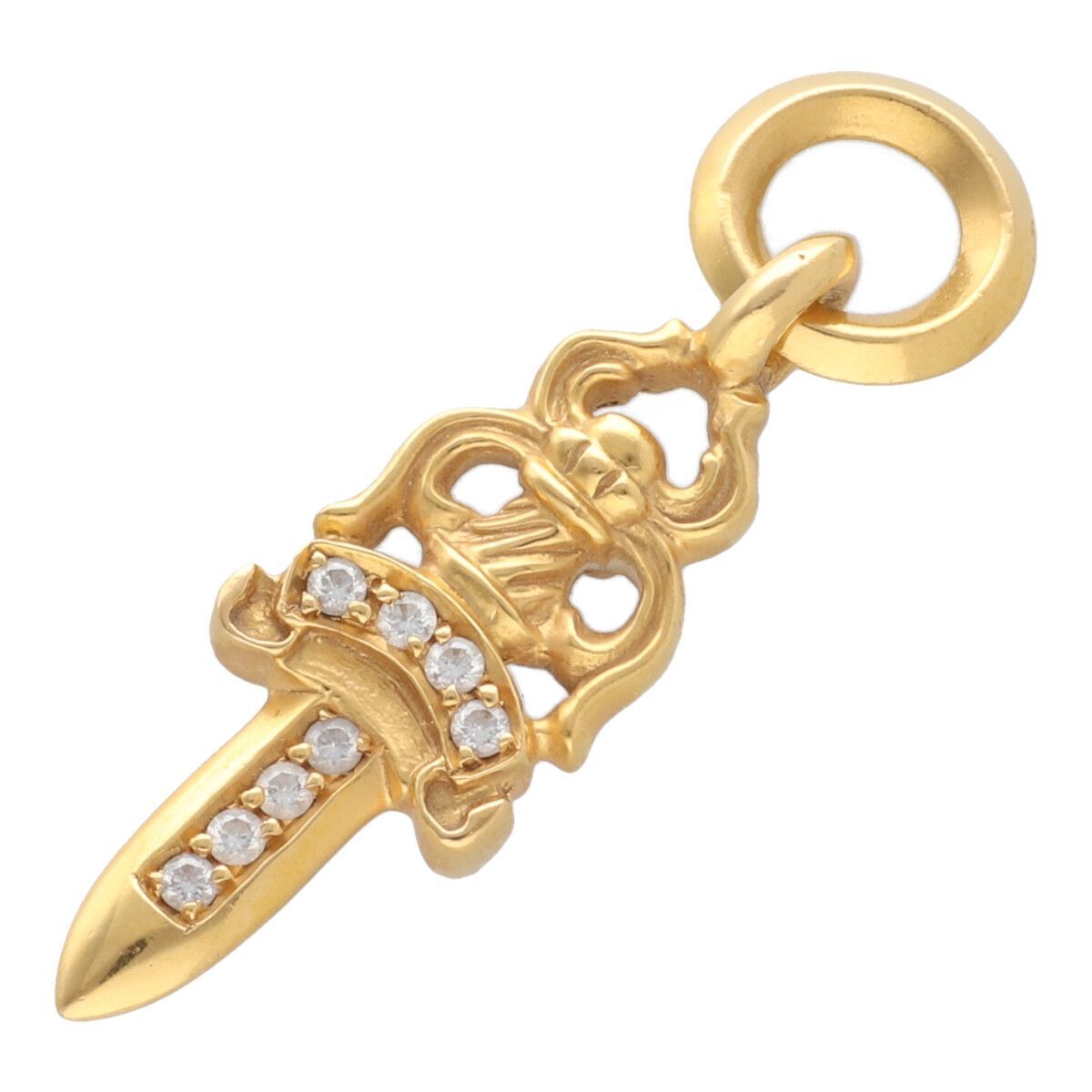 Chrome Hearts No5 Dagger Charm 22K Diamond Gold 5 Nec… - Gem