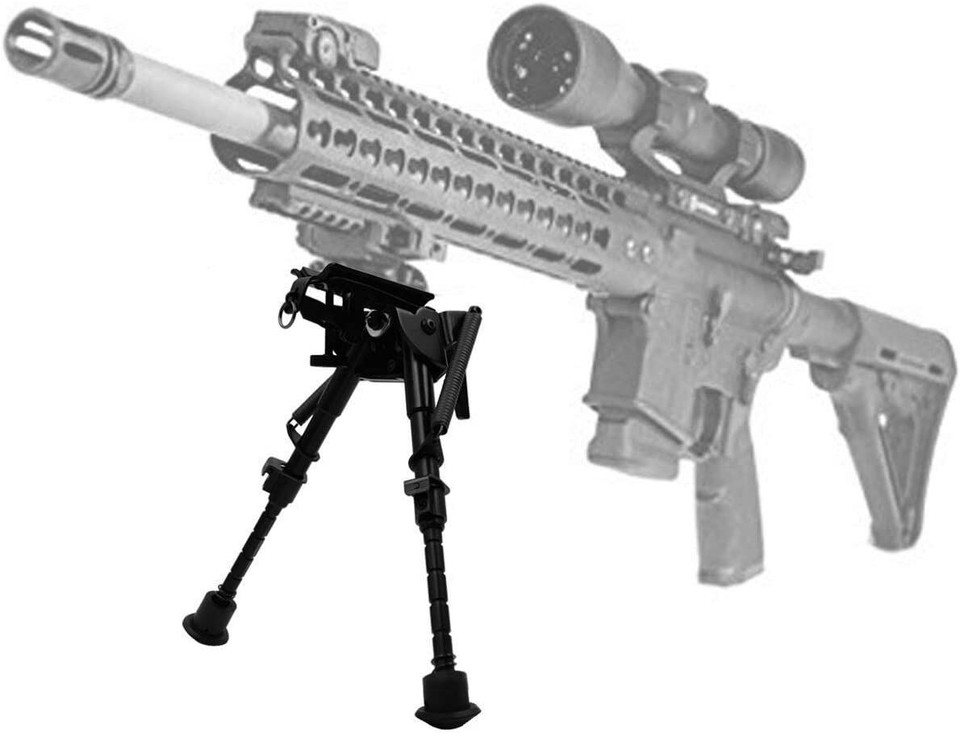 6''-9''Pivot Tilting Hunting Rifle Bipod 5 Notched Legs Sling Swivel ...