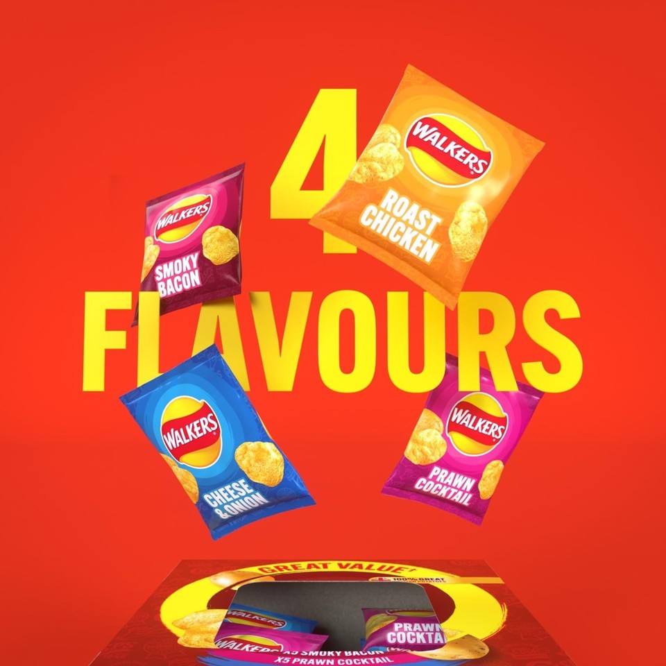Walkers Meaty Variety Multipack Crisps Box 20x25g, Red | eBay UK