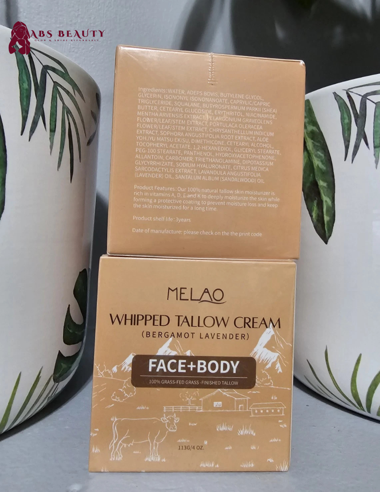 MELAO Whipped Tallow Cream Face&Body Bergamot Lavender Moisturizing ...