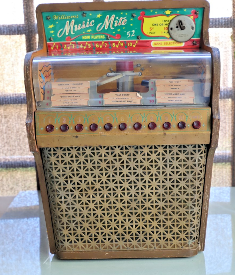 1951 Williams MUSIC MITE Coin Op Counter Jukebox 45 RPM Record Player ...