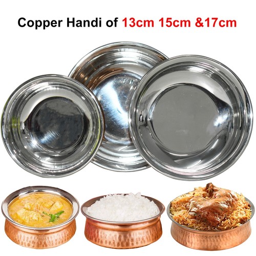 Authentic Traditional Hammered Indian 13, 15, 17cm Copper Handi Pot ...