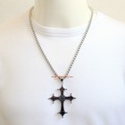 Large Classic Red Enamel Stainless Steel Cross Men Necklace Chain ...