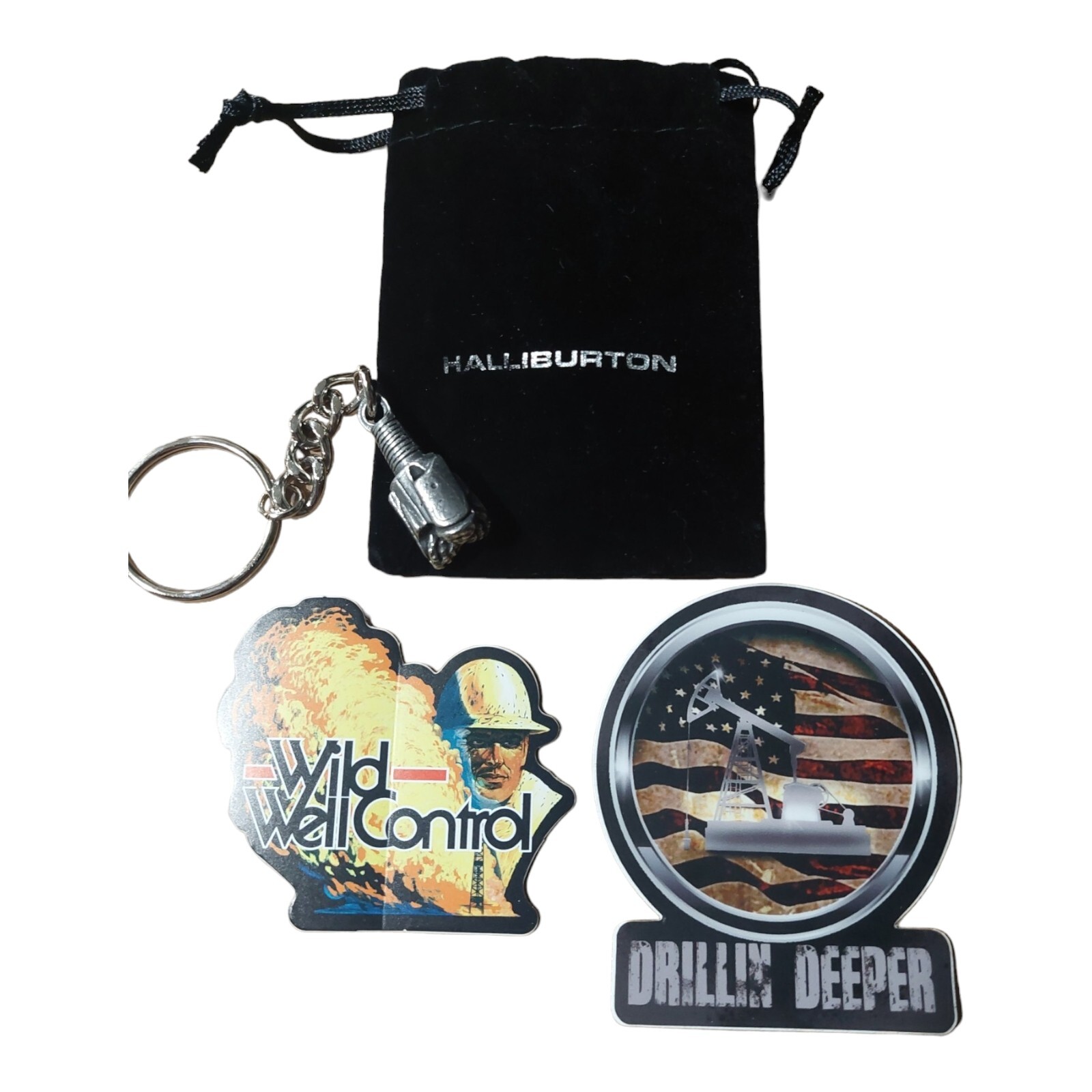 Halliburton Drill Keychain & Sticker Oilfield Union Construction Crane ...