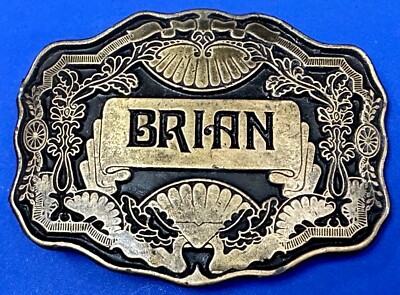 Custom Name Brian Belt Buckle 70S Name Personalized Ornate Western ...